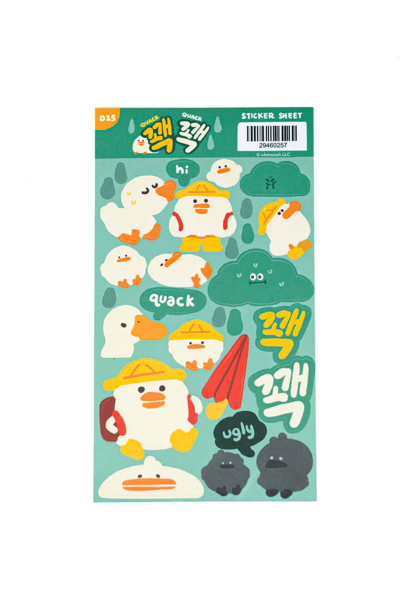 QUACK QUACK sticker sheet – ohmonah